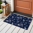 Farm Animals Washable Entry Rug 2x3 Navy Blue Farmhouse Chicken Cow ...