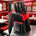14-Piece Kitchen Knife Set with Holder: Chef, Fruit, Bone & Steak ...