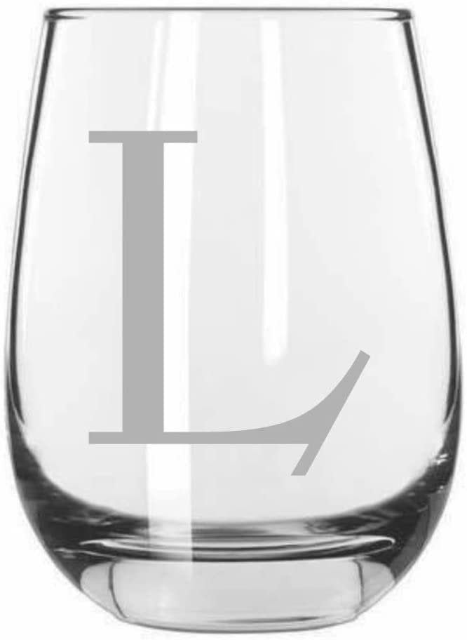 L Celtic Monogrammed Etched 15.25oz Libbey Stemless Wine Glass ...