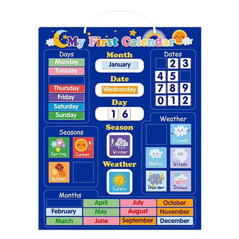 Calendar Pocket Chart No Cards Boho Calendar Pocket Chart With 88 Cards ...