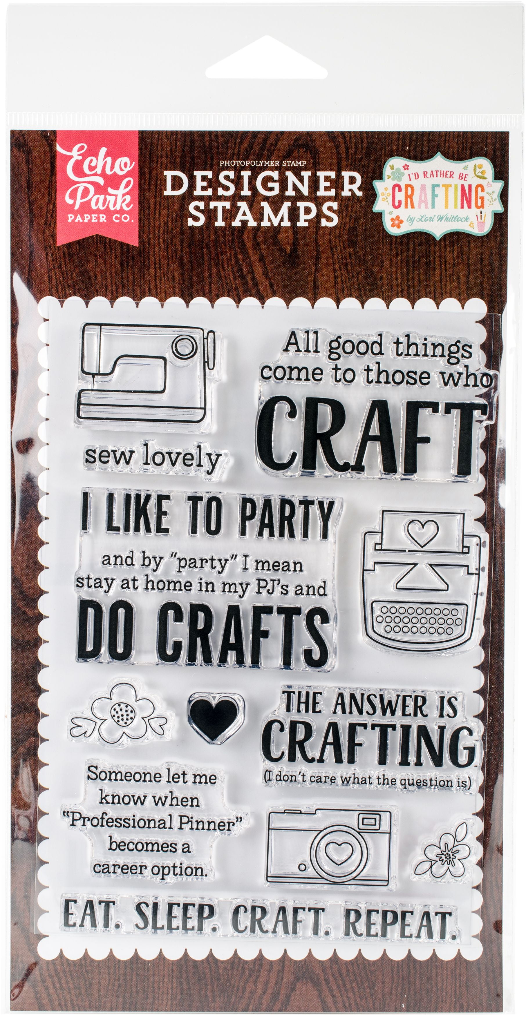 Papercraft Stamp Set Repeat Echo Park Eat Craft Sleep Craft Supplies ...