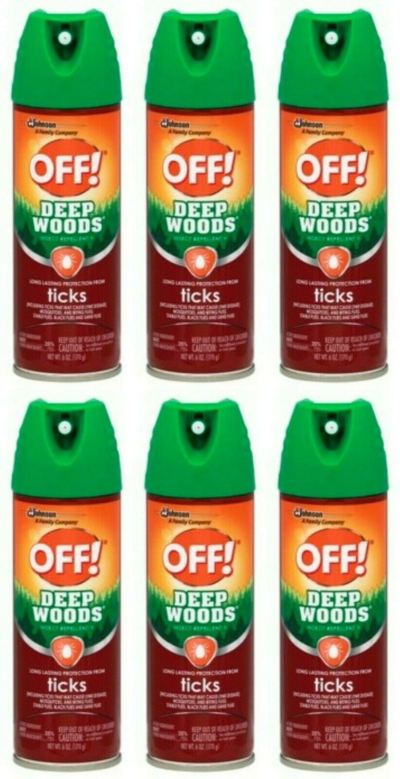 OFF! Deep Woods Insect Repellent V Ticks Aerosol 6 Oz-6 Pack - Walmart.com