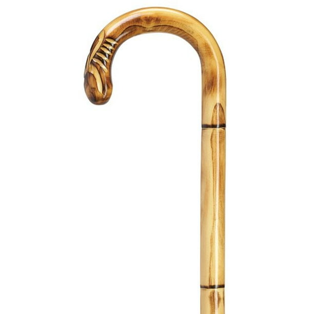 Walking Cane Men Carved Nose Crook Round Nose Cane Stepped/Scorched ...
