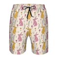 Adobk Yellow Pueple Rabbit Print Men's Swim Trunks Hawaiian Bathing ...