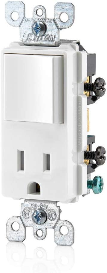 Leviton T5625-W Decora Combination Switch and Tamper-Resistant ...