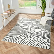 Luxe Weavers Modern Swirl Area Rug Geometric Carpet, Anthracite 5x7 ...