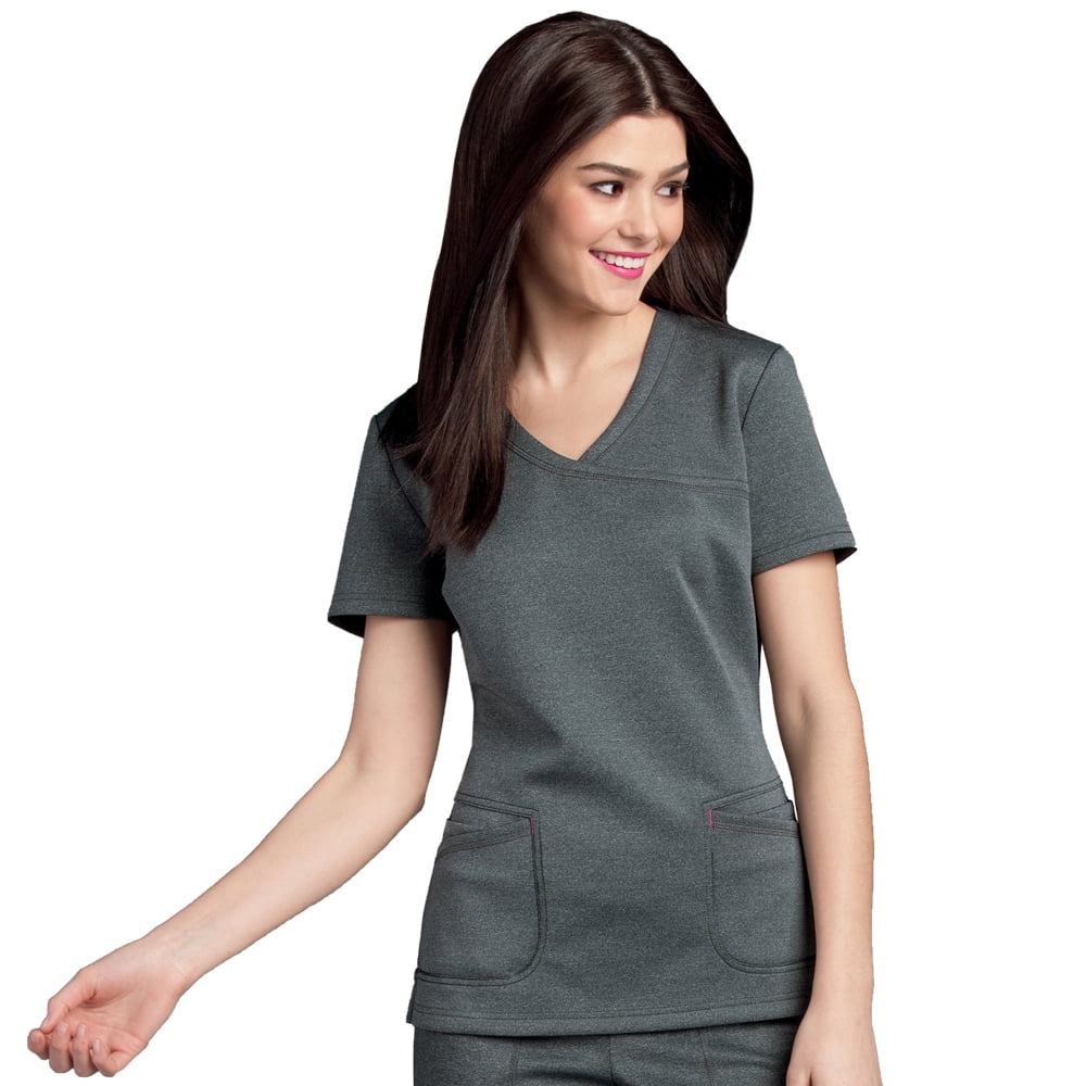 Bliss by Smitten Women's Surplice Stylized Solid Scrub Top - Walmart.com