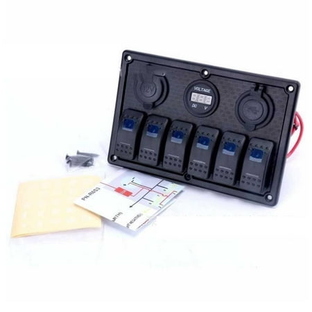Aluminium Alloy Car Boats RV Switch Panel 6 Gang Boats RV Detachable ...