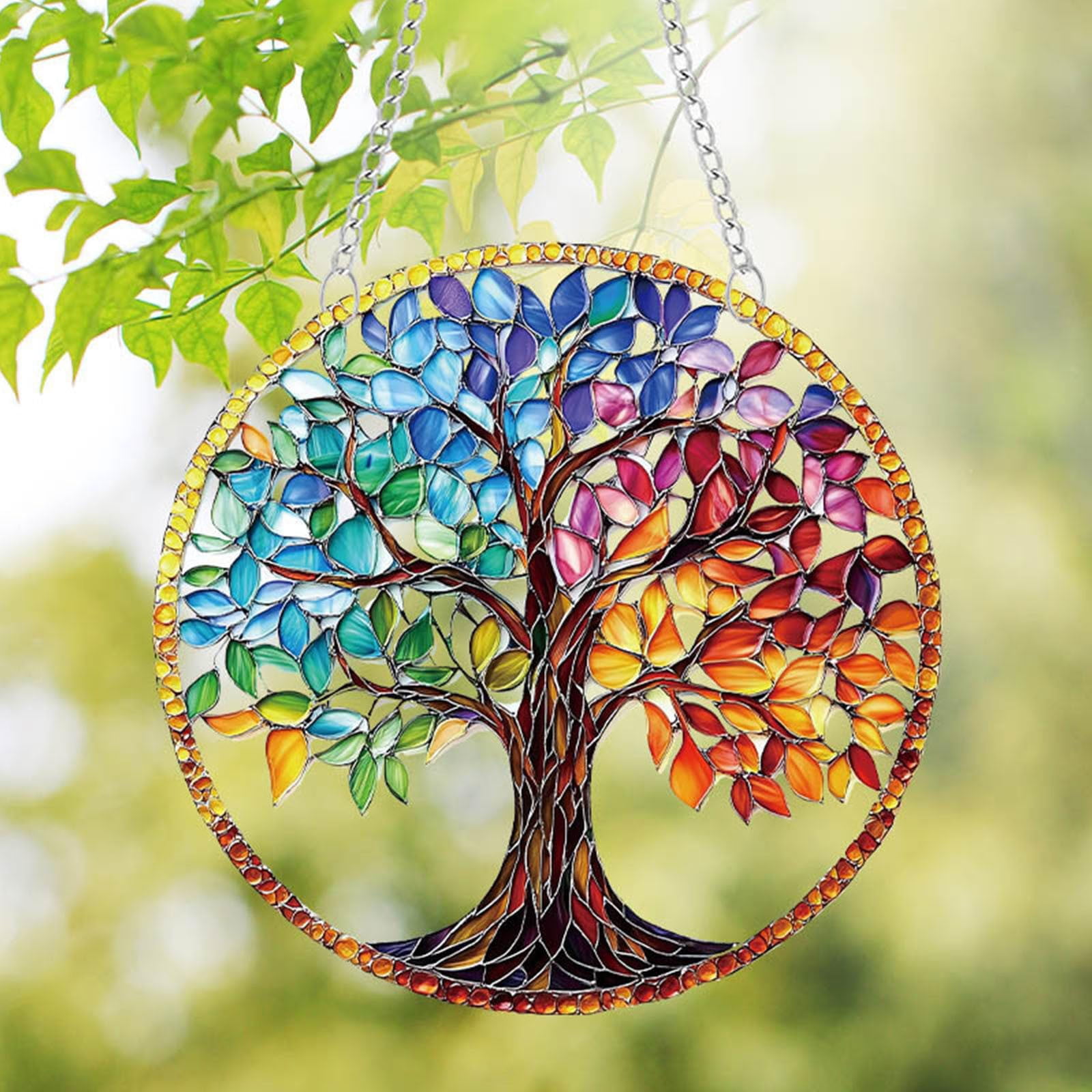 Click here for Zhengjuuu Tree Of Life Stained Window Hanging De C... prices