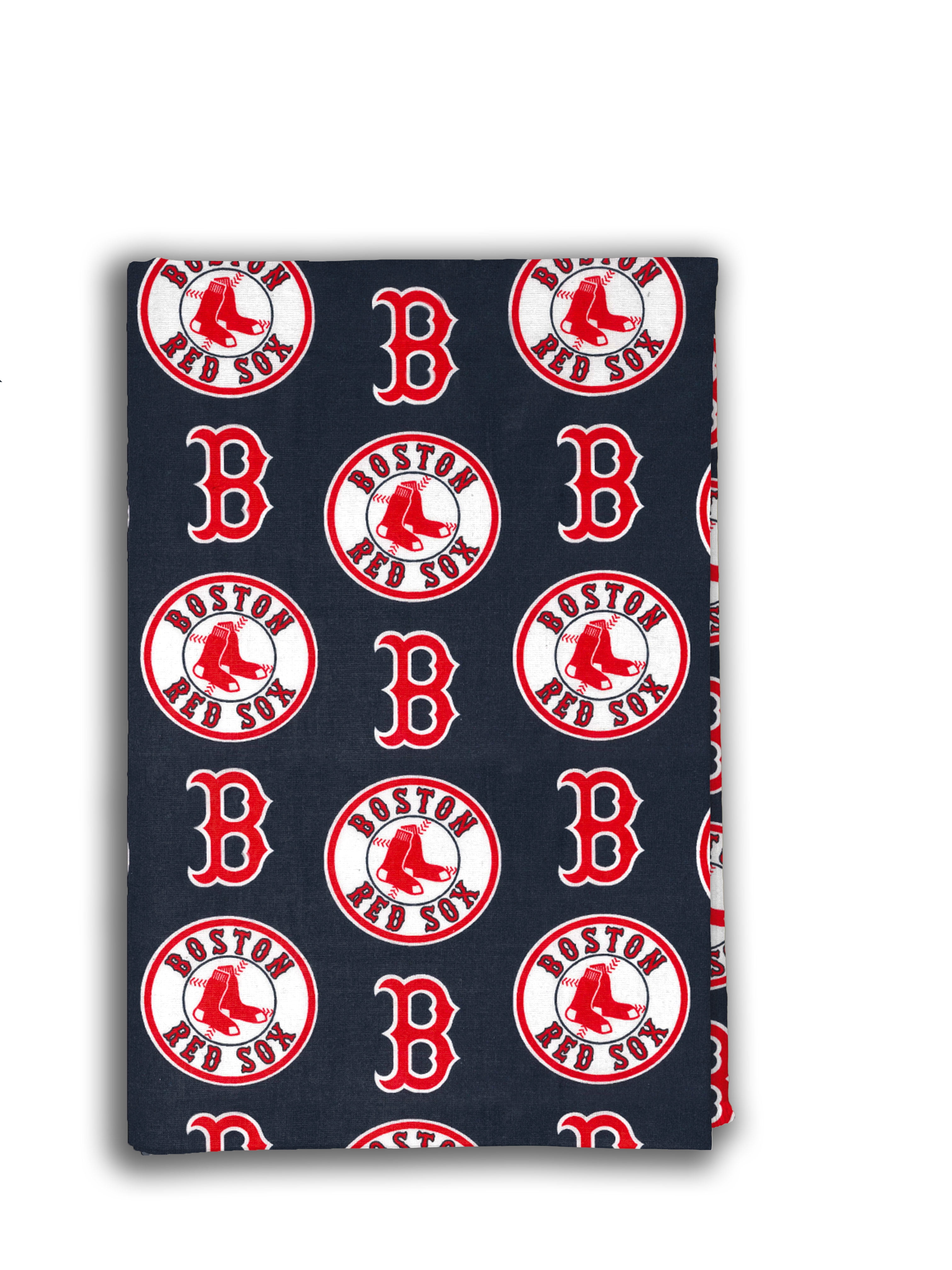 Boston Red Sox 58" x 2 yd 100% Cotton Logo Baseball Sports Precut ...