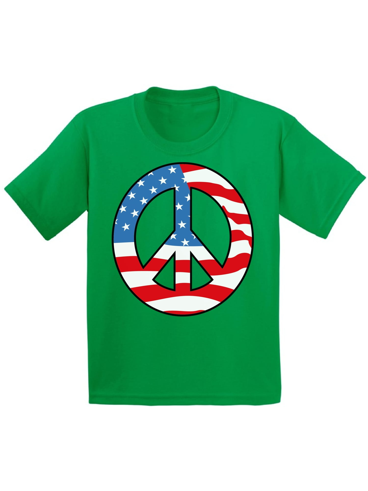 Awkward Styles Youth Peace Flag Patriotic Graphic Youth Kids T-shirt ...