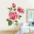ABODELINE 2 Sets Flowers Rose Wall Stickers, Removable Romantic Wall ...