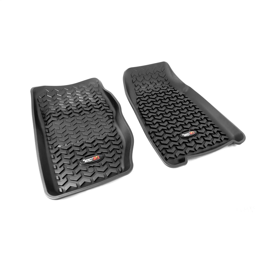 Fits 1984 2001 Jeep Cherokee Rugged Ridge Floor Liner 12920.25 All Terrain Molded Fit Chevron Shaped Ribbed All Terrain Black Thermoplastic Elastomer 2 Piece Walmart