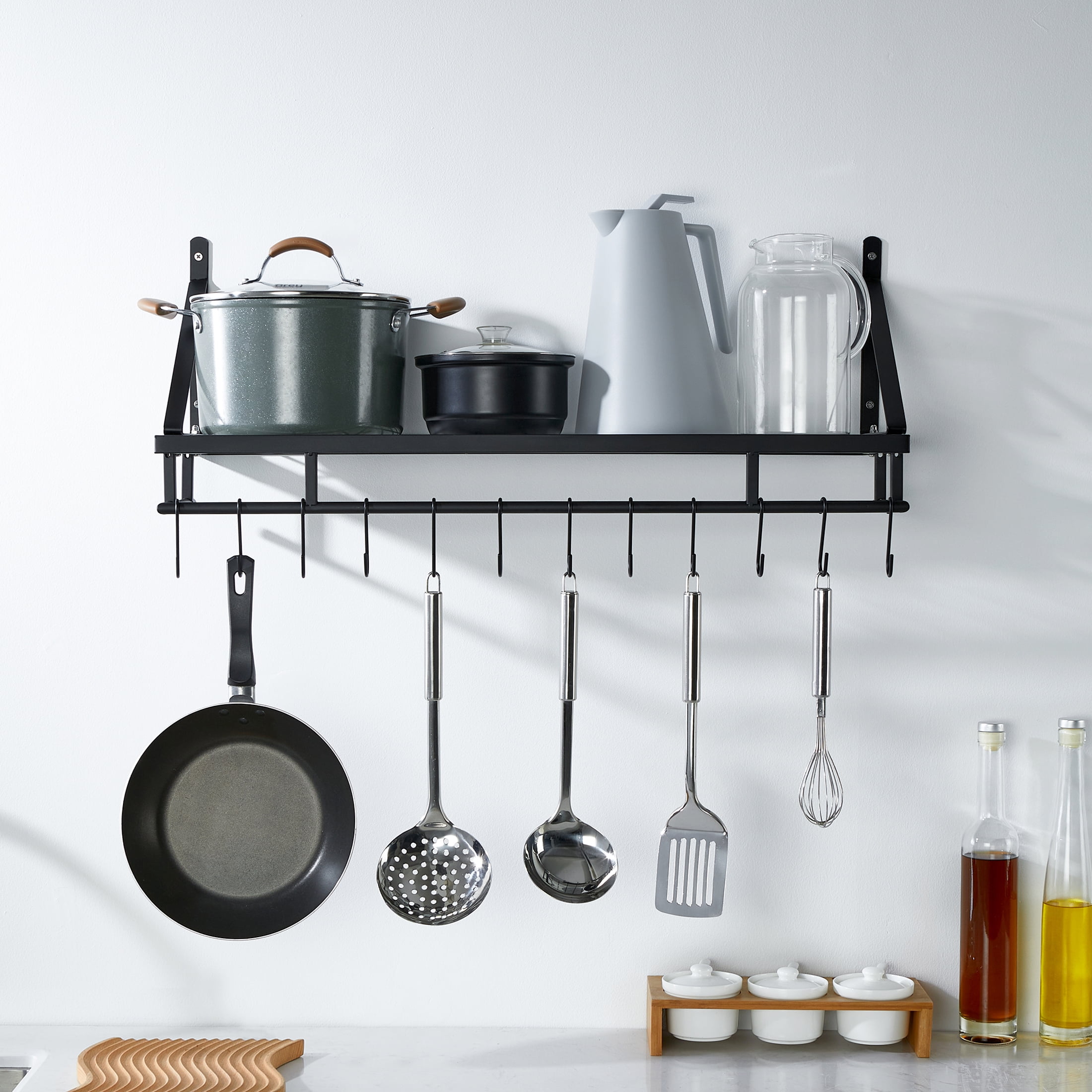 KES Pot Racks for Kitchen Rectangle Iron with Hooks - Walmart.com