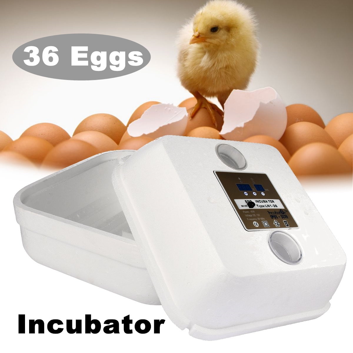 Digital Mini Fully Automatic Egg Incubator 36 Eggs Poultry Hatcher with ...