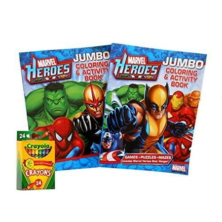 Marvel Heroes Party Favors Set ~ Jumbo Coloring and Activity Books (Set ...
