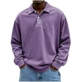 Antinious Men Solid Half Button Collar Long Sleeve Vintage Trendy ...