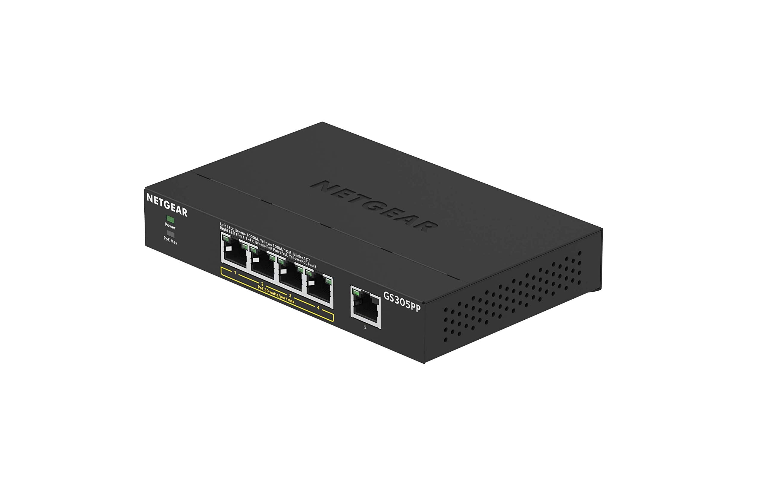 NETGEAR PoE Switch 5 Port Gigabit Ethernet Unmanaged Network Switch ...