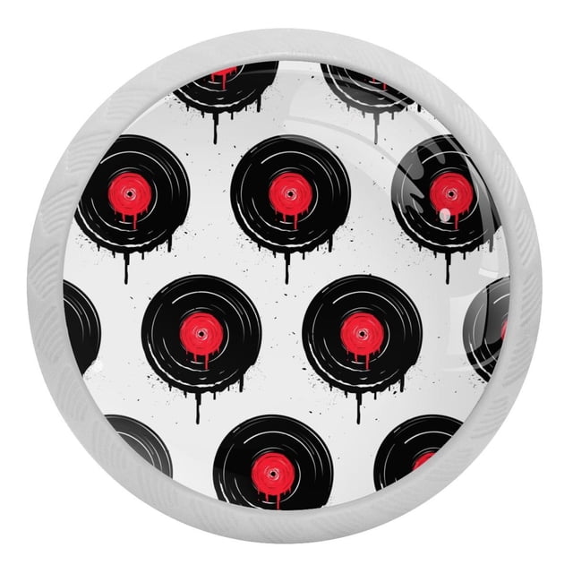 4PCS Round Melted Vinyl Records Cabinet Fluorescence Knob Glowing in ...