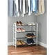 Mainstays 4-Tier Shoe Rack White Plastic Frame, Gray Coating, up to 12 ...
