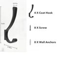4 Pack Large Wall Hooks For Hanging Heavy Duty, Black Coat Hooks For ...