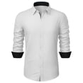Men's Stretch Long Sleeve Dress Button Down Shirt Slim Fit Spread ...