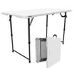 Mainstays 4 Foot Fold-in-Half Adjustable Folding Table, Rich Black ...
