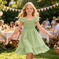 Afdoent Girls Dress Kids Sleeveless Pleated Backless Short Party Dress ...