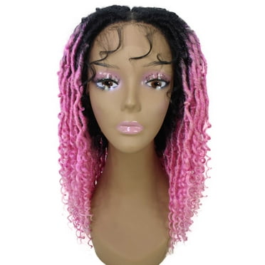 LUXLUXE Diamond Curly Locs 23 in Long 4X4 Hand Tied Lace Braid Braided ...