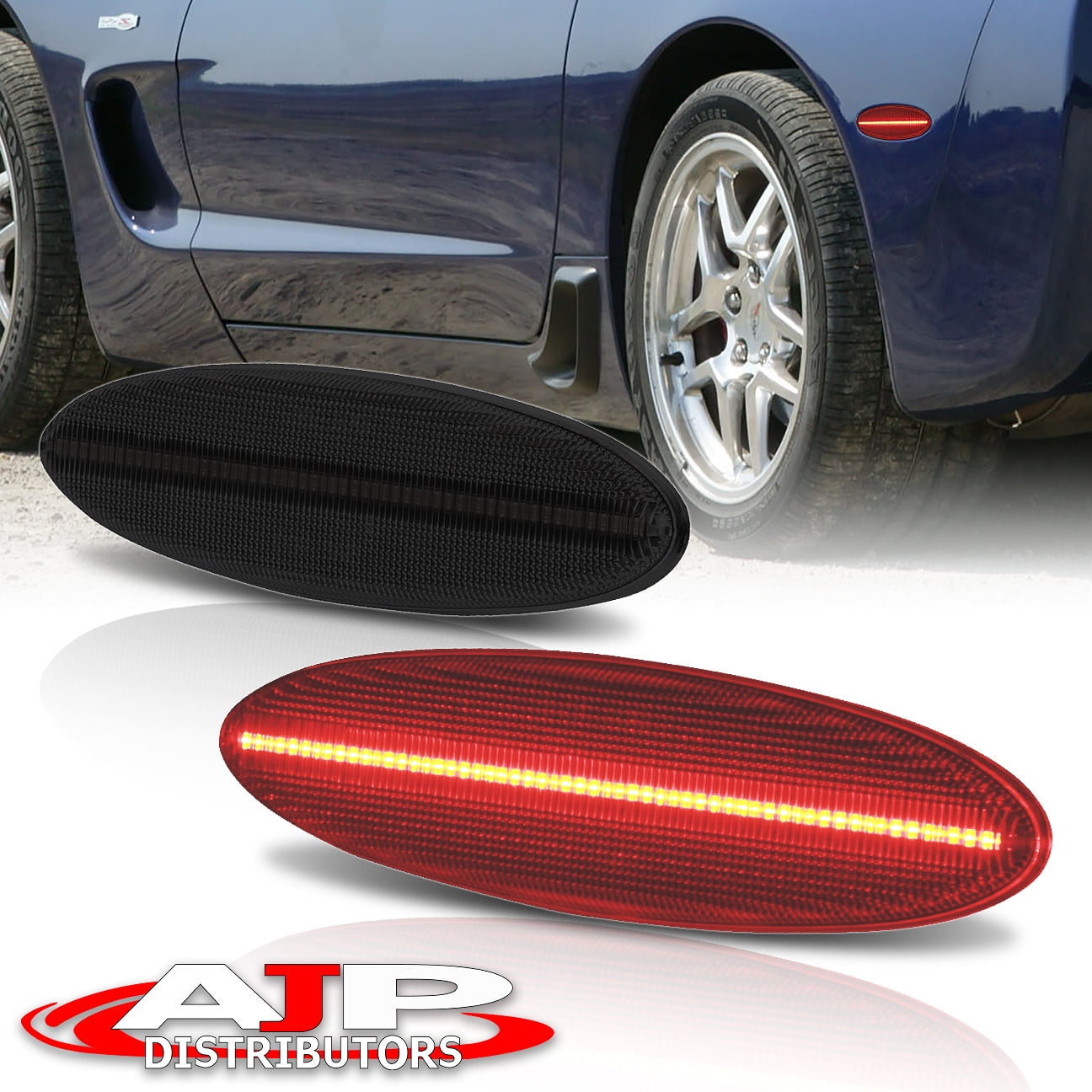 For 1997-2004 Chevrolet Corvette C5 (2Pcs) Red LED Rear Fender Side ...