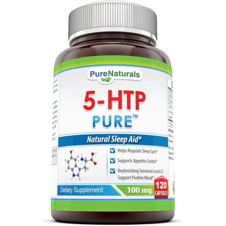 Pure Naturals 5-HTP 100 mg, 120 Veggie Capsules *Helps Regulate Sleep ...