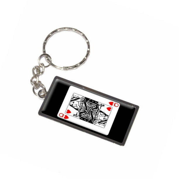 Playing Cards Queen Of Hearts Poker Keychain Key Chain Ring - Walmart.com