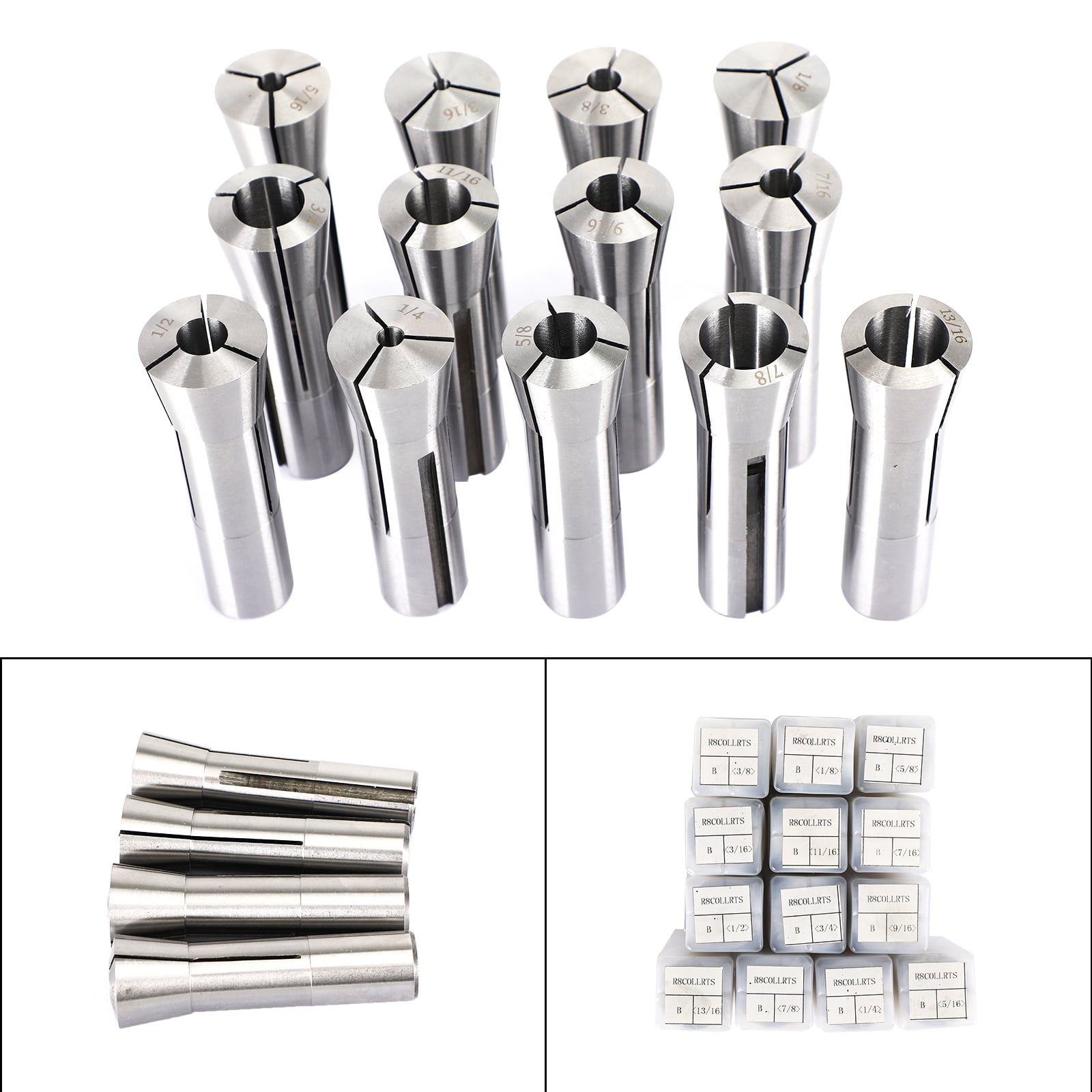 Motor Genic Precision R8 Collet Set 13pc Mill Collets Set–Collets For ...