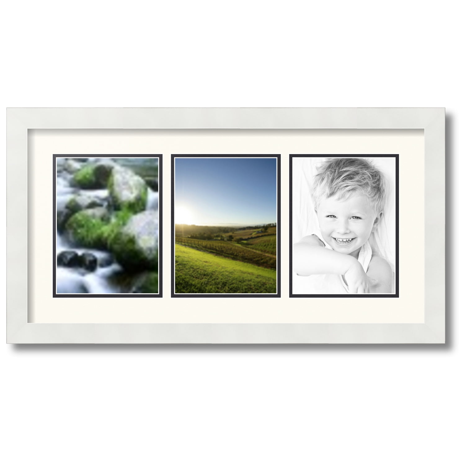 ArtToFrames Collage Photo Picture Frame with 3 - 6x8 Openings, Framed ...