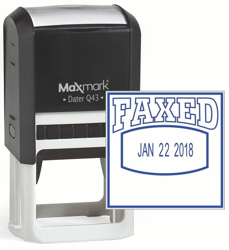 MaxMark Q43 (Large Size) Date Stamp with "FAXED" Self Inking Stamp ...