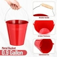 6 Pcs Large Metal Bucket Beer Bucket Galvanized Steel Pail with Handle ...