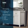 "Totti Artemis 48"" Transitional Double Sink Bathroom Vanity, White ...