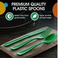 100 Count Disposable Spoons - Heavy Weight Emerald Green Plastic Spoons ...