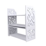 Tineasur White Wooden Desk Organizer, Space-Saving, Smooth Surface ...