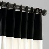 Onyx Black & Off White Horizontal Stripe Curtain (1 Panel), Onyx Black ...