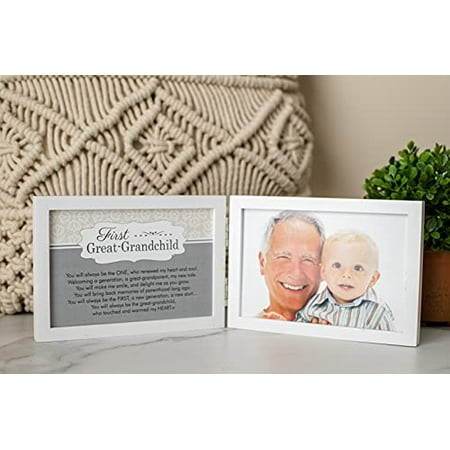 First Grandchild Picture Frame- White Double Hinged Tabletop Photo ...
