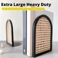 Arch Rattan Decorative Bookends - 9" Heavy Duty Black Metal Book Ends ...
