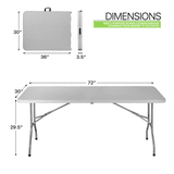 Magshion 6FT Folding Table, Portable Heavy Duty Plastic Foldable Table ...