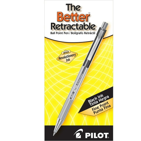 Pilot Retractable Ballpoint Pens, Black Fine Point, Refillable ...
