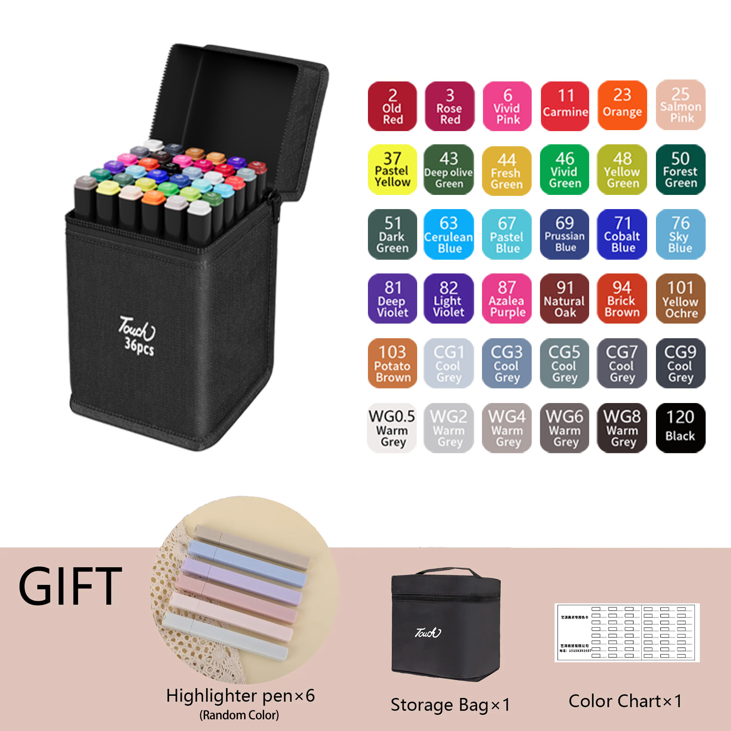 24/36/48/60/80/120/168/262 Colors Alcohol Drawing Markers Dual Tip ...