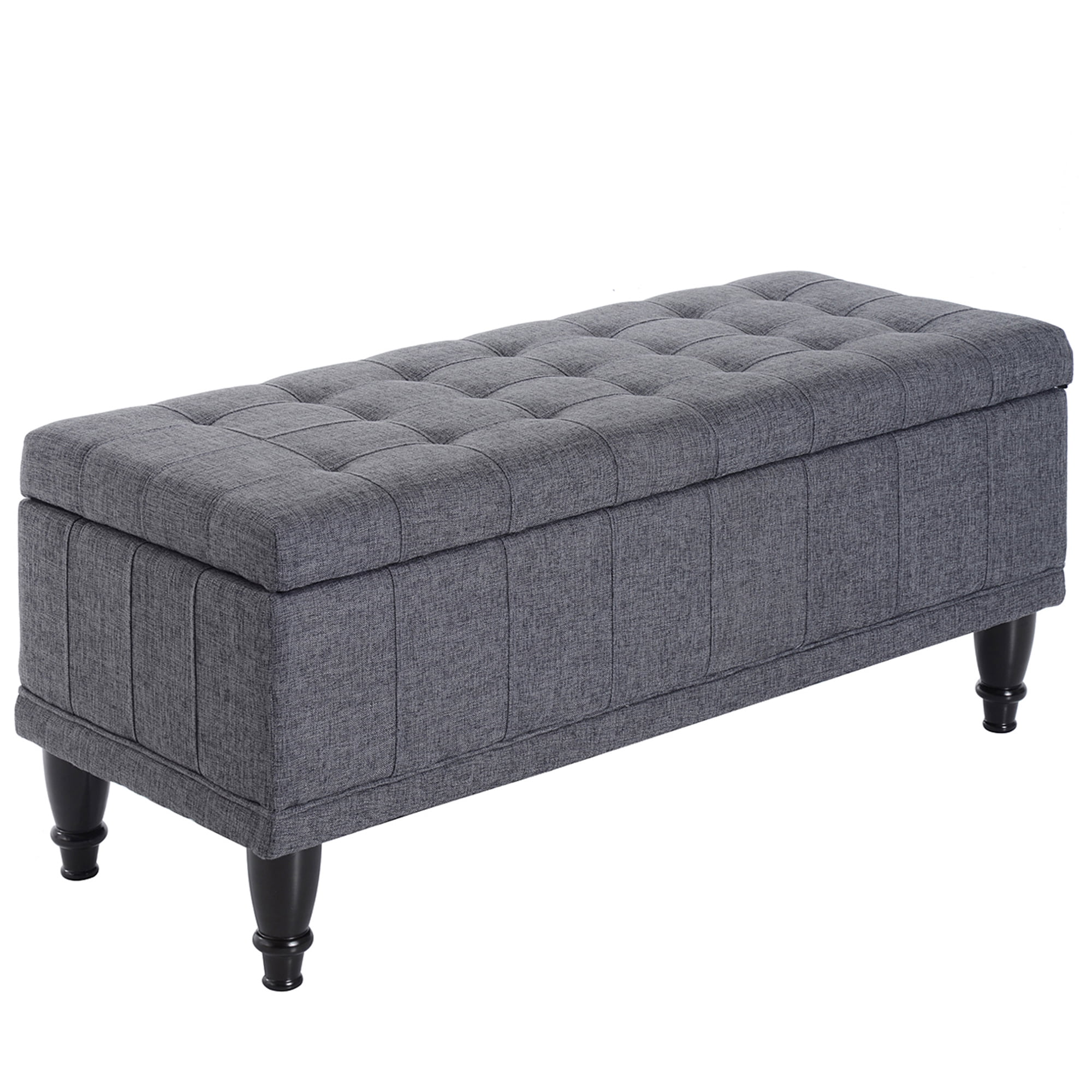 Click here for Homcom Storage Bench Tufted Linen Ottoman Footstoo... prices