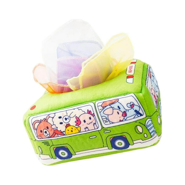 Baby Tissue Box with 10 Hand Towel Bus Drawer Early Education for ...