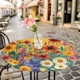 Colorful Sunflower Round Tablecloth for 36-44 Inch Tables, Fitted Table ...