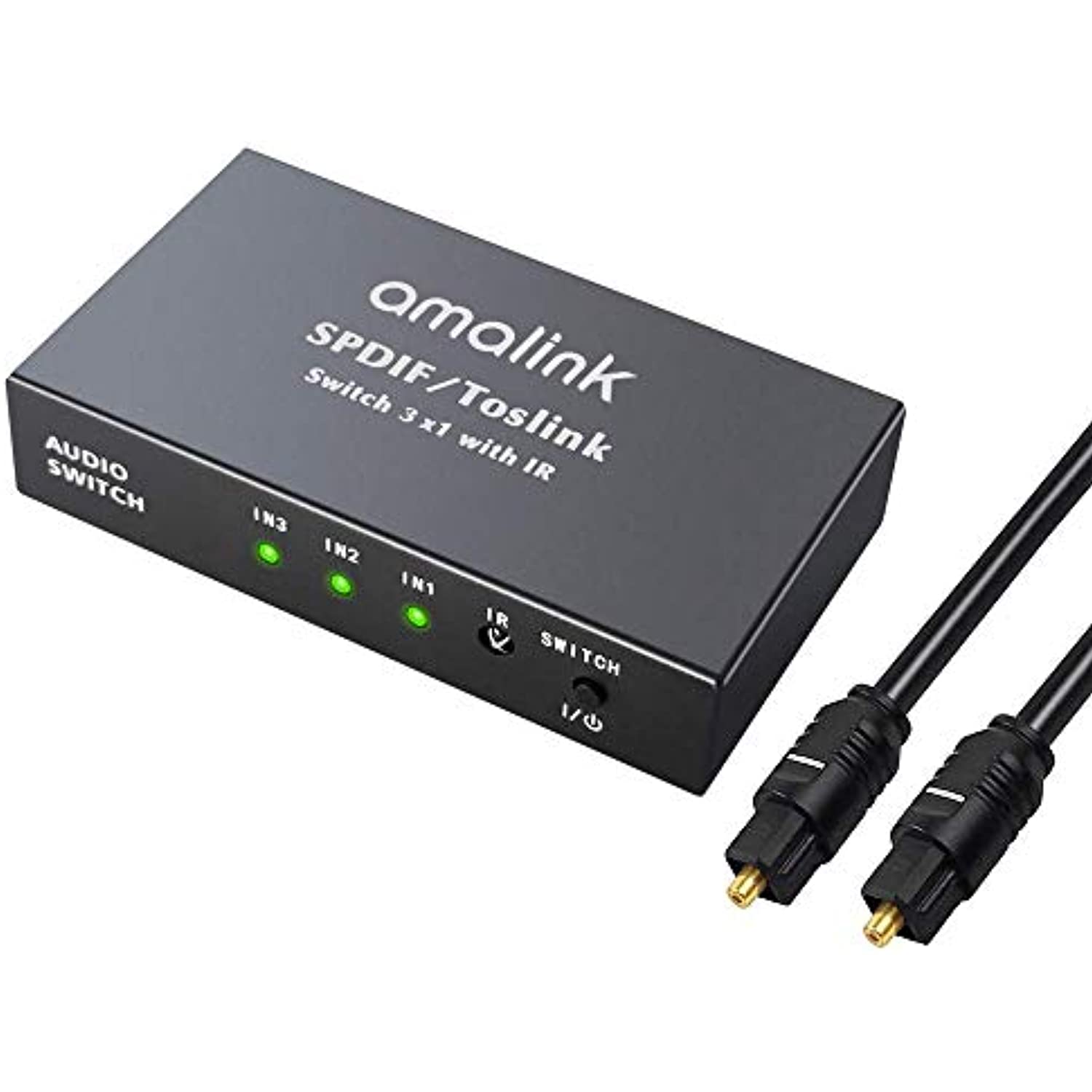 Amalink 3 Port Optical Switcher Splitter 3 in 1 Out, with 1 Way Spdif ...