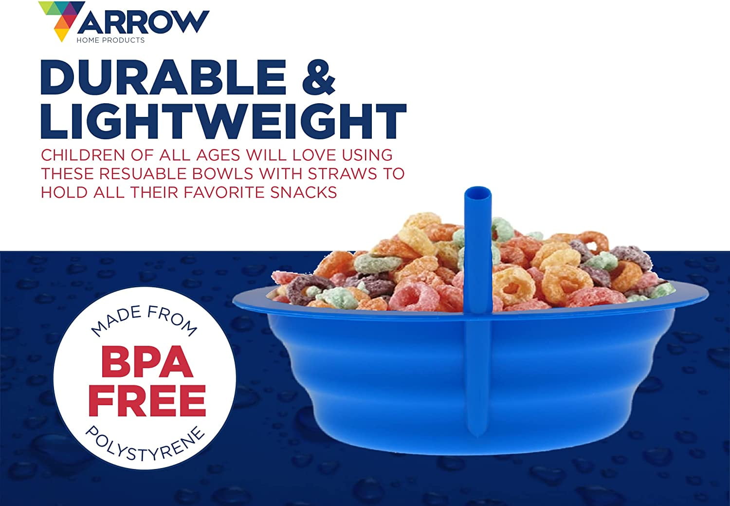 Buy Arrow Home Products Sip-A-Bowl Set, 22oz, 6pk - BPA Free Straw ...